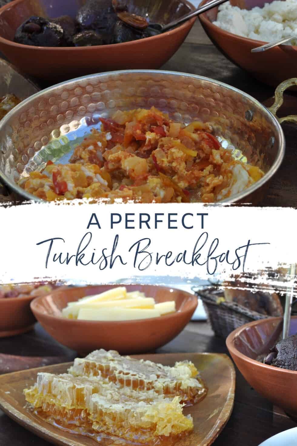 A traditional Turkish breakfast in Goreme's hidden valley